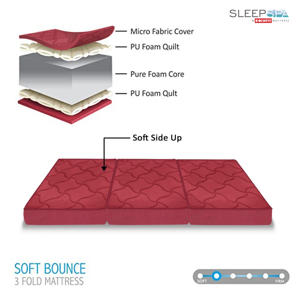 Sleep Spa Orthopaedic Foam Foldable Mattress @ 3,226